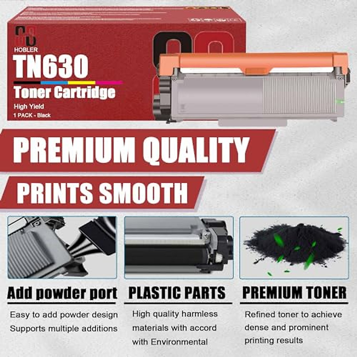 Replacement TN630 Toner Cartridges Compatible for Brother TN 630 TN660 Toner Cartridge Work for Brother HL-L2300D HL-L2305W HL-L2315DW HL-L2320D HL-L2340DW Printers 2 Black Pack