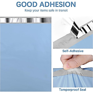 Metronic Poly Mailers 12x15.5 100 Pack Large Shipping Bags，Strong Adhesive Mailing Bags, Waterproof and Tear-Proof Multipurpose Envelopes for Clothing, Small Business,Boutique, Postal Bags Sky Blue