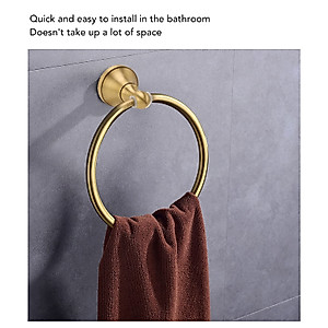 Towel Ring Brass Wall Mounted Towel Holder Hanger Antique Style Decorative Ring for Bathroom Kitchen Bedroom