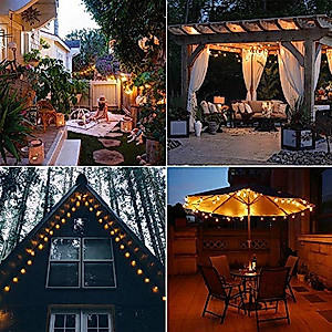 Metaku Solar Lights Outdoor String Lights 23ft 50 LED Fairy Lights Solar Powered 8 Modes Auto On/Off Christmas Lights Outdoor Waterproof Decorative Globe Lights for Patio Garden Gazebo Bistro Balcony