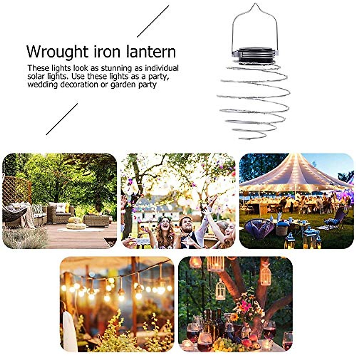 Newzeroin 4 Pack Solar Spiral Lights, Solar Garden Lights Outdoor Decorative Hanging Lights Garden, Patio, Porch, Path, Yard,String L (Without Leaves), Warm White