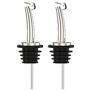 2 Pcs Oil Spout Liquor Pourers Bottle Spout Speed Pourer Olive Oil and Vinegar Stopper Spout for About 3/4" Bottle Mouth, with Flip Top