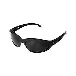 Edge TSM216 Dakura Polarized Wrap-Around Safety Glasses, Anti-Scratch, Non-Slip, UV 400, Military Grade, ANSI/ISEA & MCEPS Compliant, 5.04" Wide, Matte Black Frame / Smoke Lens