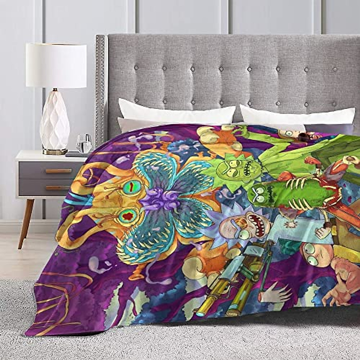 Cartoon Ultra-Soft Flannel Blanket Throw Lightweight Microfiber Plush Bed Couch Living Room/Bedroom Travel Blanket All Season60 x50