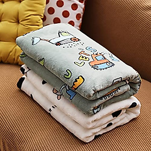 Tiamo Cow Print Blanket - Soft Bed Throw Blanket for Adults & Kids - 60" x 70" - Perfect for Couch, Sofa, Office - Big Size Warm Plush Blanket All Season