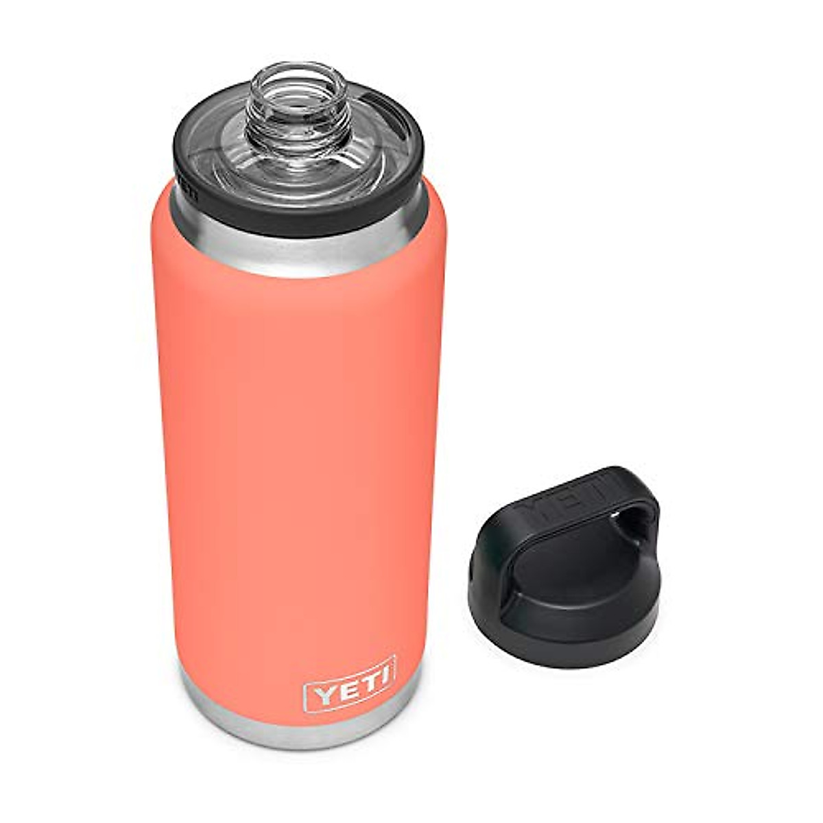 YETI Rambler 36 oz Bottle, Vacuum Insulated, Stainless Steel with Chug Cap, Coral