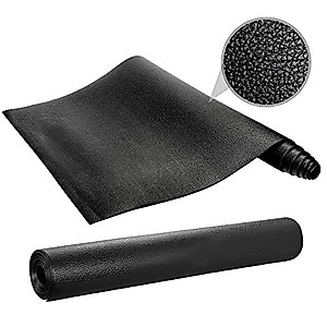 HomGarden High Density Gym Exercise Treadmill Floor Mat,8 x 3 FT Anti Vibration PVC Exercise Bike Equipment Mat,1/4" Thickness Sport Mat for Home Gym,Black