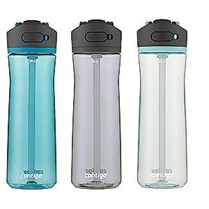 Contigo Ashland 2.0 Water Bottle with AUTOSPOUT Lid | Tritan Water Bottle, 24 oz, 3-Pack, Juniper & Sake & Bubble Tea & AUTOSEAL Water Bottle, 24oz, Licorice