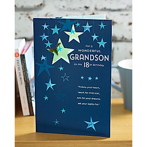 UK Greetings 18th Birthday Card for Grandson - Sentimental Design