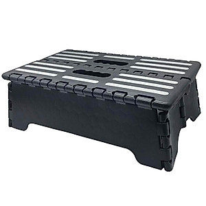 HY DEALS Portable Folding Step Up Stool Car Height Boost Elder Adult Kid Child Non-Slip Step Grips, Foldable & Easy to Store