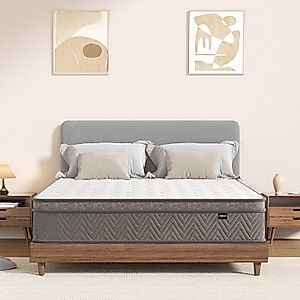 Hotkid,Queen Mattress, 12 Inch Hybrid Queen Size Mattress in a Box,Medium Firm Mattress with Comfortable High Density Foam and Individual Pocket Spring for Motion Isolation,Pressure Relief