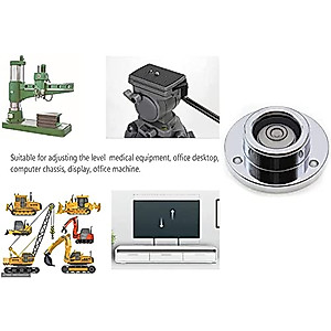 Small Circular Round Bubble Level Spirit Leveler Bubble Ball Vials, Ø34mm, Aluminium Housing, Plastic Vial