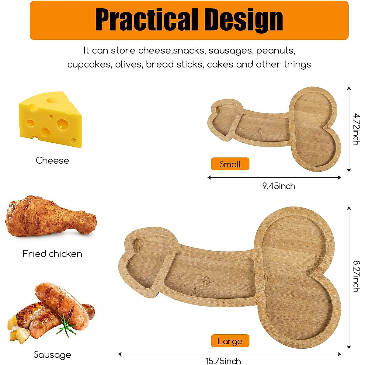 Aperitif Board 9.5''+15.8'',Novelty Solid Wood Cheese Board and Charcuterie Board,Restaurant Plate and Picnic Utensils,Anniversary Wedding Gift for Couple,Housewarming Gifts for Women