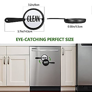Dishwasher Clean Dirty Sign Magnet Free, Pan Design ø3.2 Clean Dirty Sign for Dishwasher with Removable Double Sided Sticker by SOOOEC