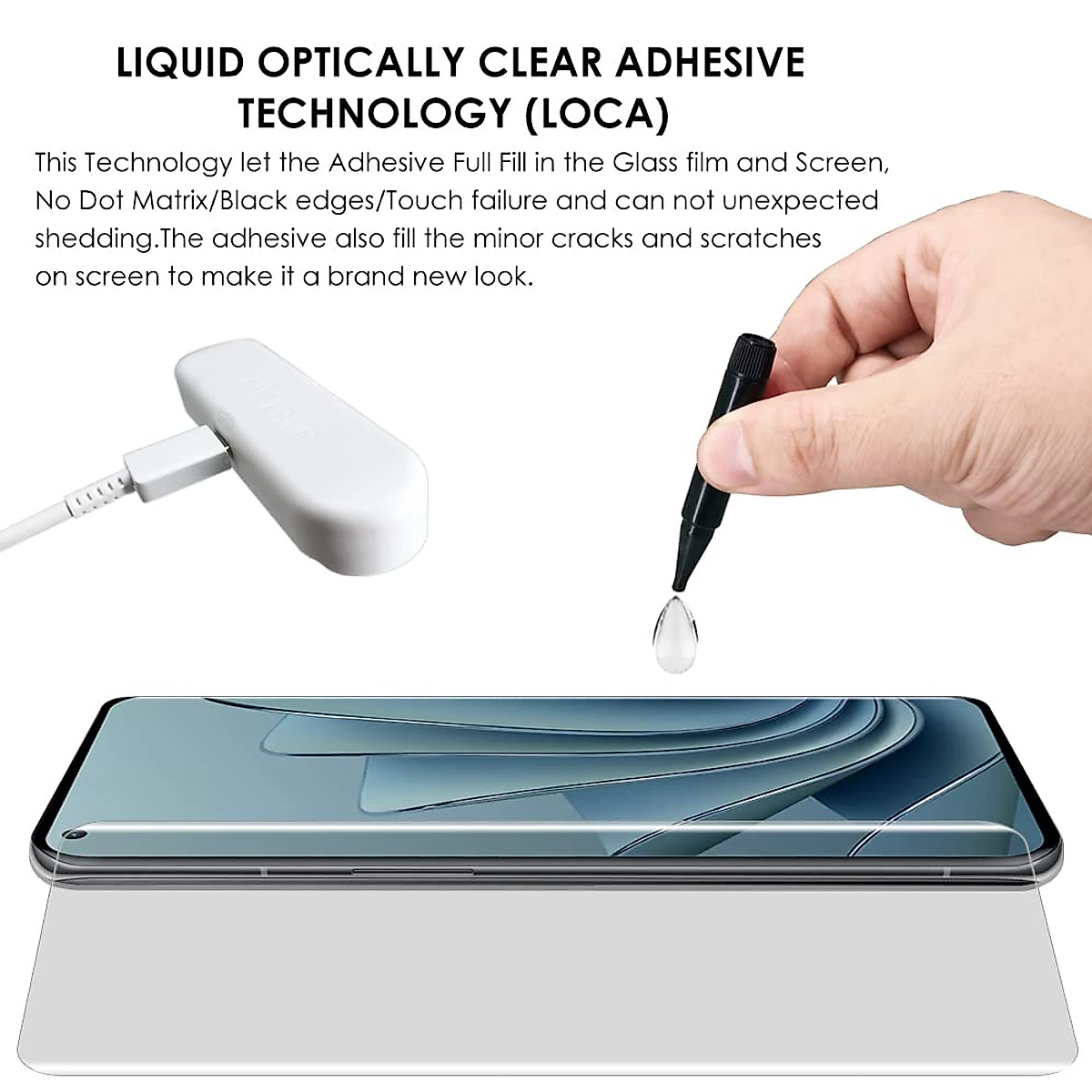 Akcoo [3 Pack] For OnePlus 10 Pro Screen Protector, Full Screen UV Liquid Adhesive Tempered Glass for OnePlus 10 Pro 5G