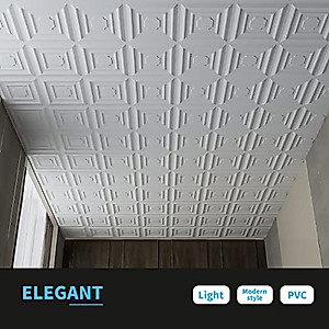 Art3d Drop Ceiling Tiles 24x24, Pack of 12pcs in White