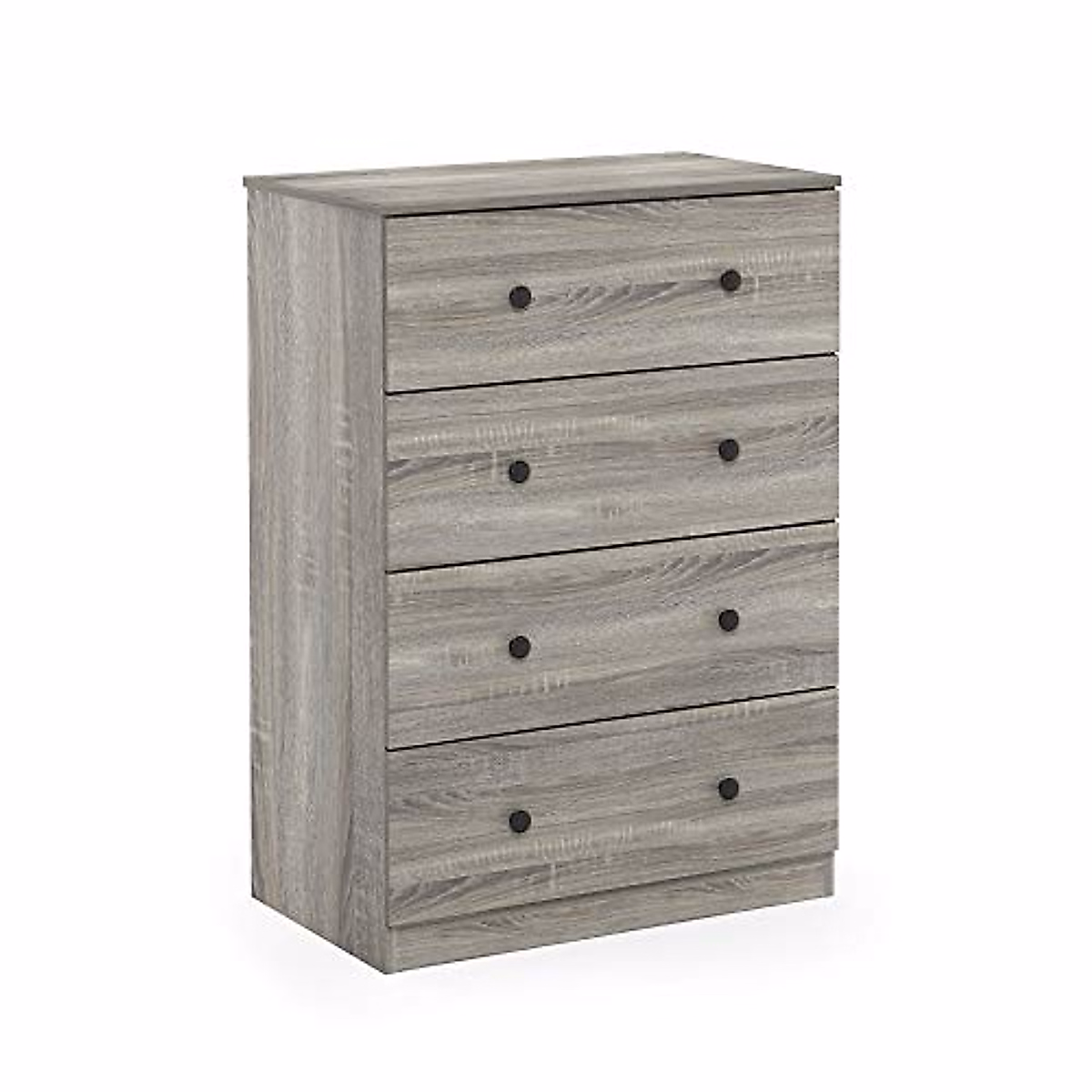 Furinno Tidur Simple Design Dresser, 4-Tier Knob, French Oak Grey