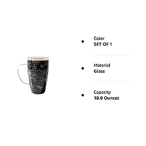 Greenline Goods Glass Chemistry Glass Tea Cups - 18 oz Tumbler Science of Tea Beaker Mug (Set of 1) - Etched with Tea Chemistry Molecules - Perfect for Caffeine Lovers, Teachers, Engineers And More