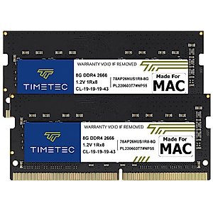 Timetec 16GB KIT(2x8GB) Compatible for Apple DDR4 2666MHz for Mid 2020 iMac (20,1/20,2) / Mid 2019 iMac (19,1) 27-inch w/Retina 5K Display, Late 2018 Mac Mini (8,1) PC4-21333 / PC4-21300 MAC RAM