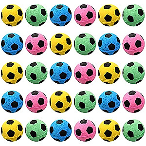 32 Pieces Foam Sponge Football Cat Toy Interactive Cat Soccer Toy Pet Sports Ball for Cat Kitten