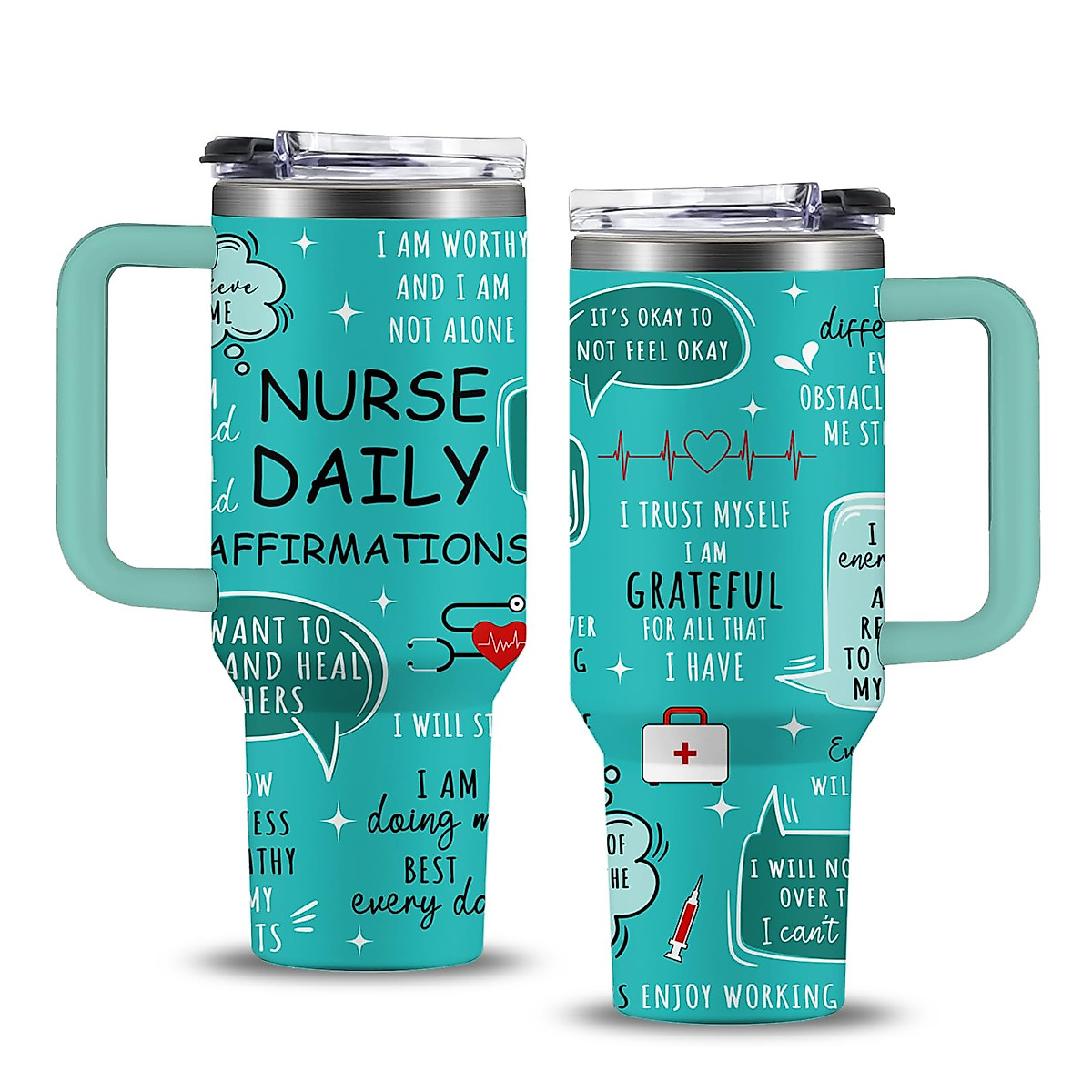 Nurse Gifts for Women Men, 40oz Nursing Tumbler with Nurse Daily Affirmations, Nurses Appreciation Gift, LPN RN Gift for Nurses Practitioner, Nursing Gifts for Birthday School Graduate Christmas