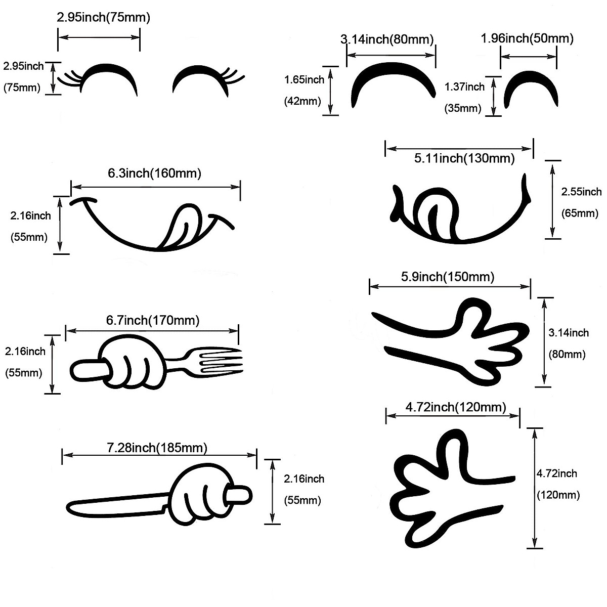 ANCIRS 2 Pack Smile Fridge Stickers, Cute Refrigerator Decal Smiling Face Stickers, Adhesive Vinyl Stickers on Freezer, Kitchen Wall Inside House