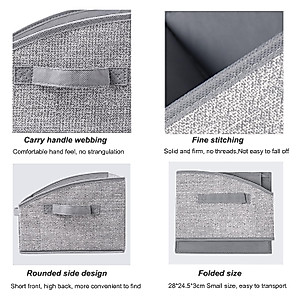 Zenlux 2 Packs Cube Storage Bins,Foldable Trapezoid Storage Bins with Handles,Closet Fabric Baskets for Organizing Toys,Clothes,Books and Office Supplies Shelves (Brown)