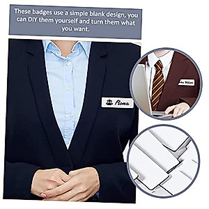 STOBOK 96 Pcs Office Gifts Gifts Office Magnets nametags Labels Name tag pin Custom Name Badge Stocking Name Tags Wood self Made Reel Crafting Supplies LED Name Card Metal