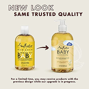 SheaMoisture Baby Wash & Shampoo for All Skin Types Raw Shea, Chamomile & Argan Oil Baby Wash and Shampoo with Frankincense & Myrrh to Help Cleanse 13 oz