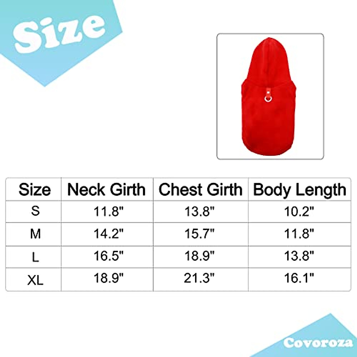 Dog Hoodie Pet Fleece Sweater with Hat Warm Soft Dogs Winter Coat Jacket with Leash Attachment for Small Medium Dogs Red Large