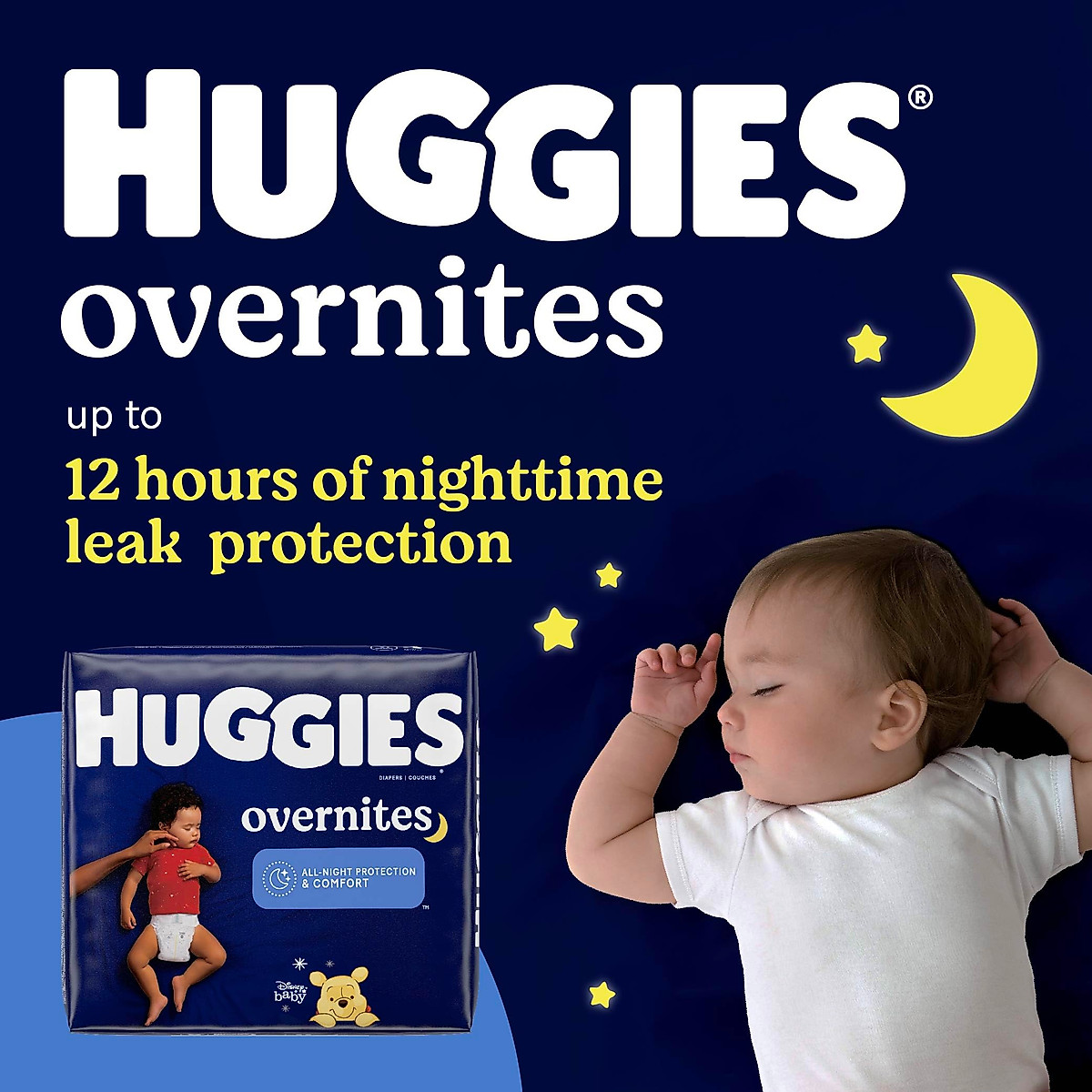 Huggies OverNites Diapers, Size 5, Big Pack, 52 Count