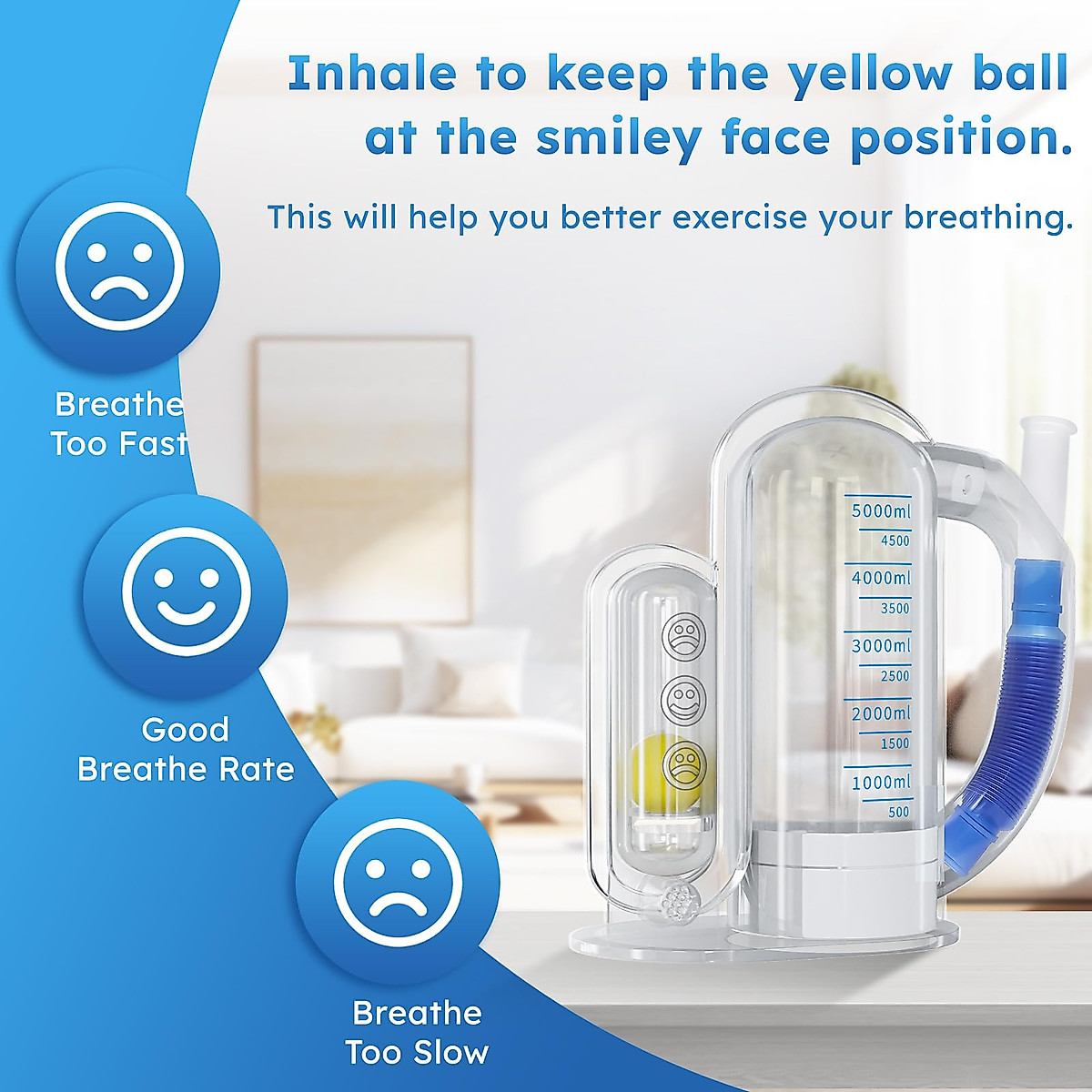 laundeet Incentive Spirometer, Blue