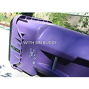 Bin Buddy - Garbage/Trash Can Strap Prevents Wind from Scattering Trash/Recycling - Automatically releases for Trash Truck - 2 pack