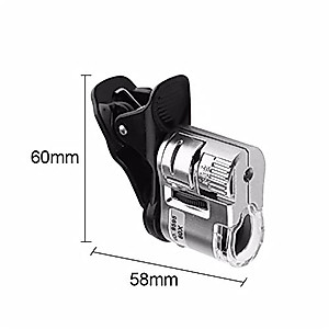 ZLXDP Universal 60X Mobile Phone Microscope Macro Lens Zoom Micro Camera Clip with LED Light Phone Lens