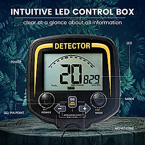 Professional Metal Detector for Adults, Pinpoint Gold Detector with LCD Display, 11"x14" Waterproof Search Coil, 15'' Detection Depth, 5 Search Modes, IP68 Waterproof for Treasure Hunting