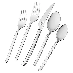 ZWILLING Premier Series Opus 45-Piece Stainless Steel Flatware Set - Made with Special Formula Steel Perfected for Almost 300 Years, Dishwasher Safe, Service for 8