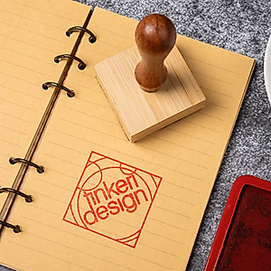 Custom Stamp - Personalized Stamp,Customization Business Logo/Address/Date/Name/Wedding Invitations Wooden Rubber Stamps for Multiple Sizes (Book Stamp)