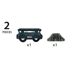 BRIO World - 33896 Light Up Gold Wagon - Interactive 2 Piece Toy Wagon Set | Enhances Creativity | Compatible with All Toys | Safe and Tested for Kids Ages 3 and Up