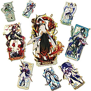 Genshin Impact Venti Metal Bookmark - Hot Game Genshin Impact Anime Figure Venti Barbatos Unique Bookmarks for Men Women Girls Book Lovers Readers (9pcs)