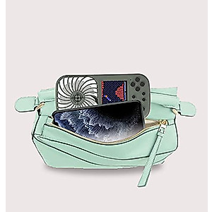 Handheld Game Console with Fan 500 Retro Nostalgic Game Mini Fan 2-in-1 2.8-inch Screen USB Mini Portable Handheld Fan Rechargeable Travel Office Home Fan, Suitable for Children/Adults (Dark Green)