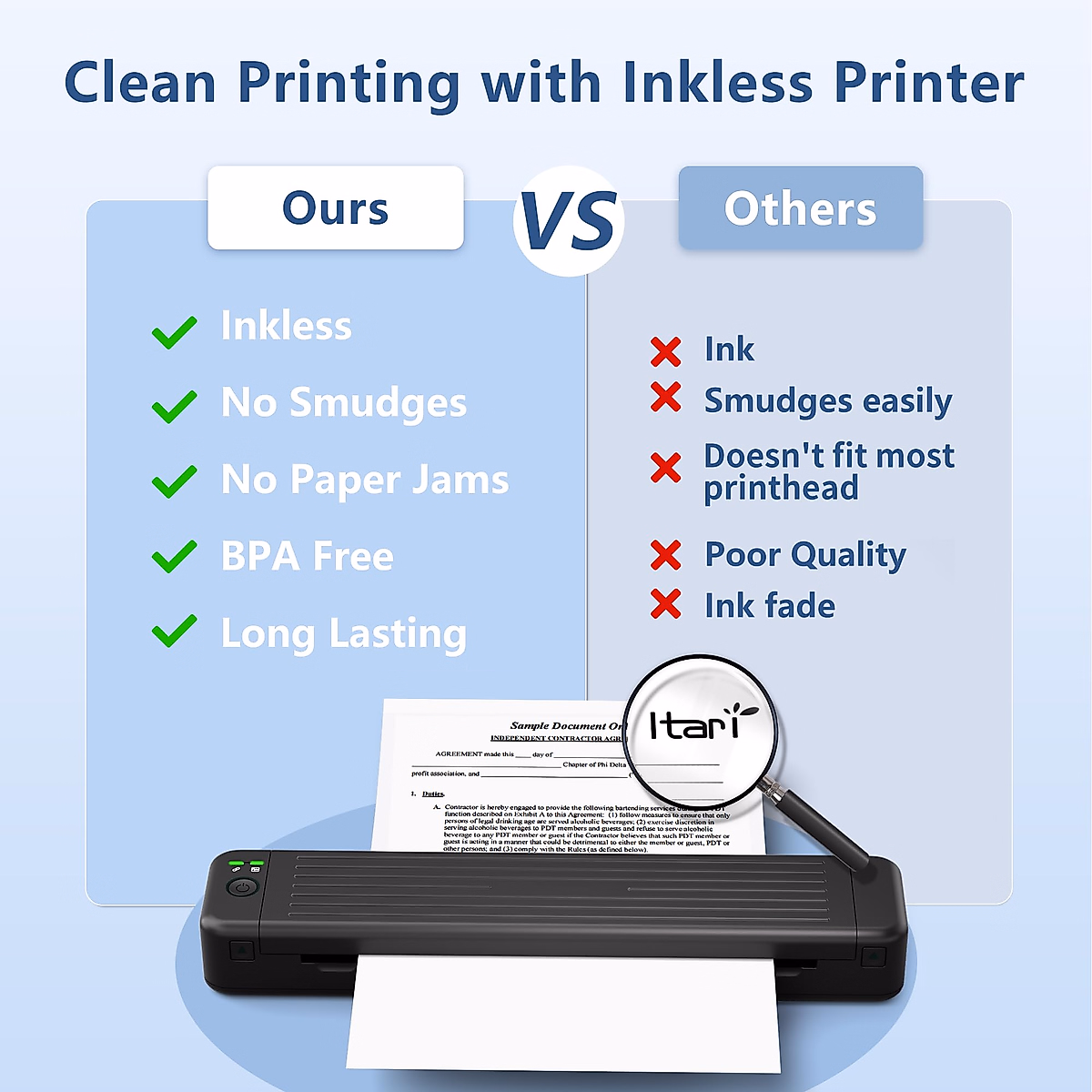 A4 Printer Paper, Multipurpose Copy Paper for Laser Printer, Inkjet Printer, Itari Copy Paper for Printer, Compatible with Phomemo P831 HPRT MT800 Thermal Transfer Printer, 200 Sheets, Glossy, White