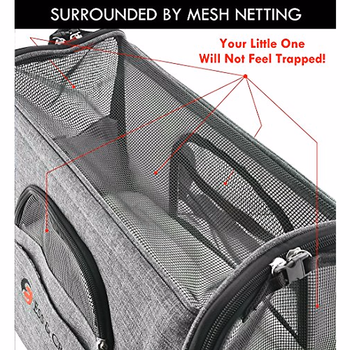 Ess and Craft Pet Carrier Airline Approved | Side Loading Travel Bag with Sturdy Bottom & Fleece Cushion | Ventilated Pouch with Top Handle, Shoulder Strap & Zipper Locks | for Dogs, Cats & Others