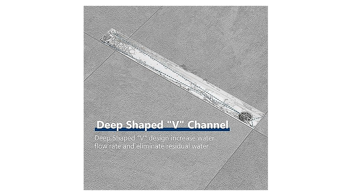 Neodrain 32-Inch Offset Linear Shower Drain with Tile Insert Grate ...
