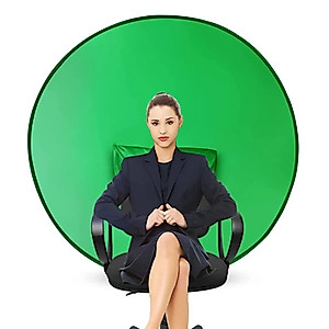 Green Screen Backdrop for Photography 142cm Round Green Screen Backdrop Portable Green Screen Chair Background for Video Chats Video Conference Game Single Layer L Size