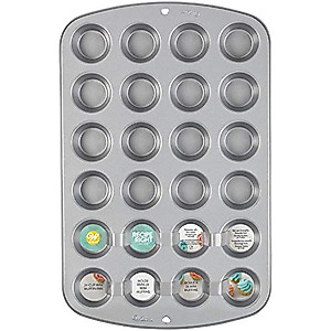 Wilton Recipe Right Mini Muffin Tin, 24 Cup, Non Stick, Steel