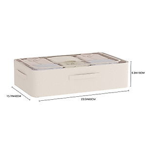 Under Bed Storage Bins Frame Storage Box Oxford Fabric Sturdy Underbed Container Foldable Stackable Large Capacity Clothes Organizer