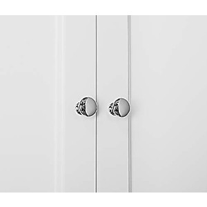 Teamson Home Stratford Wooden Storage Cabinet, 2 Doors, White Space Saver