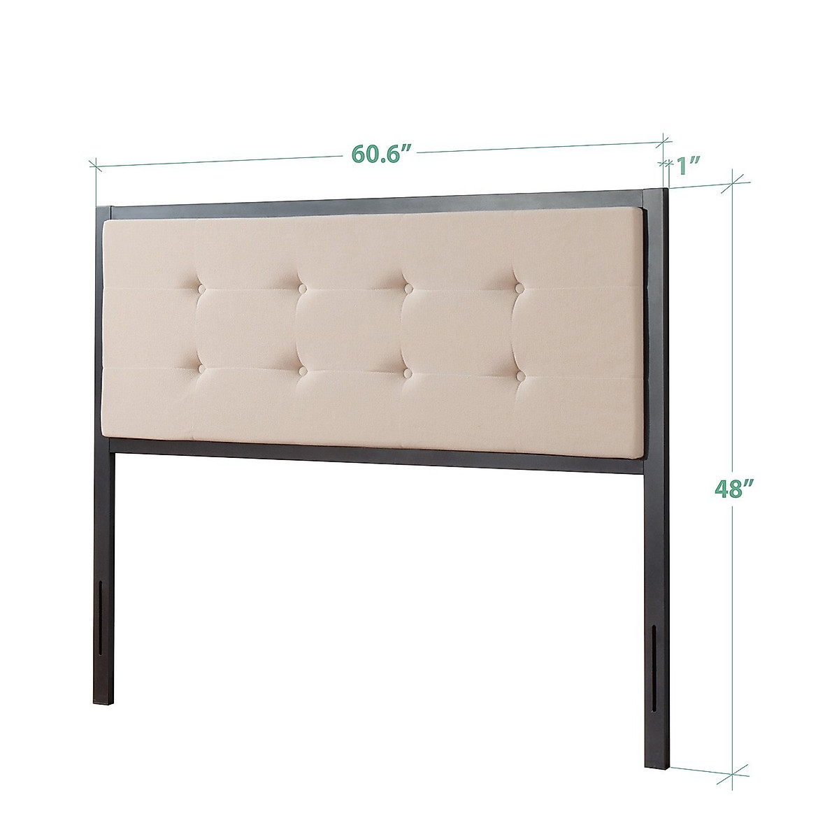 ZINUS Barbara Upholstered Headboard Button Tufted Upholstery, Easy Assembly, Queen, Taupe