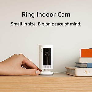Ring Indoor Cam, Compact Plug-In HD security camera with two-way talk, Works with Alexa - White