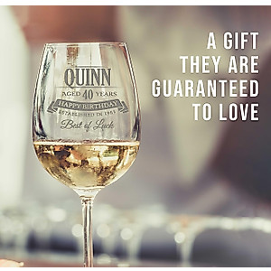 Personalized Etched 16oz Stemmed Wine Glass, Happy Birthday Gifts for Women, Customized Engraved Wine Gift Ideas for 40th Birthday, Unique Custom Gifts for Mom Sister Bday, Regalos Cumpleaños, Chloe